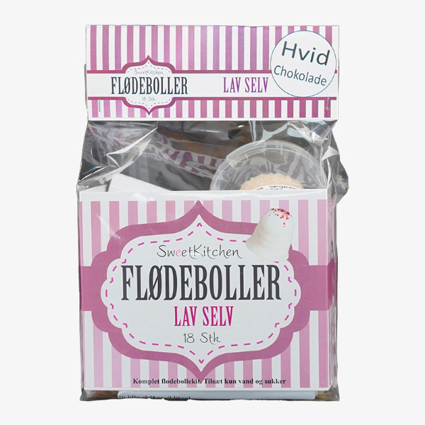 Flødebolle kit med hvid chokolade - Køb lav selv flødeboller kit billig her