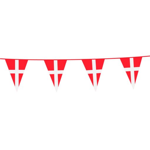Dannebrog Vimpel Flagguirlande 10 m til billig pris her!