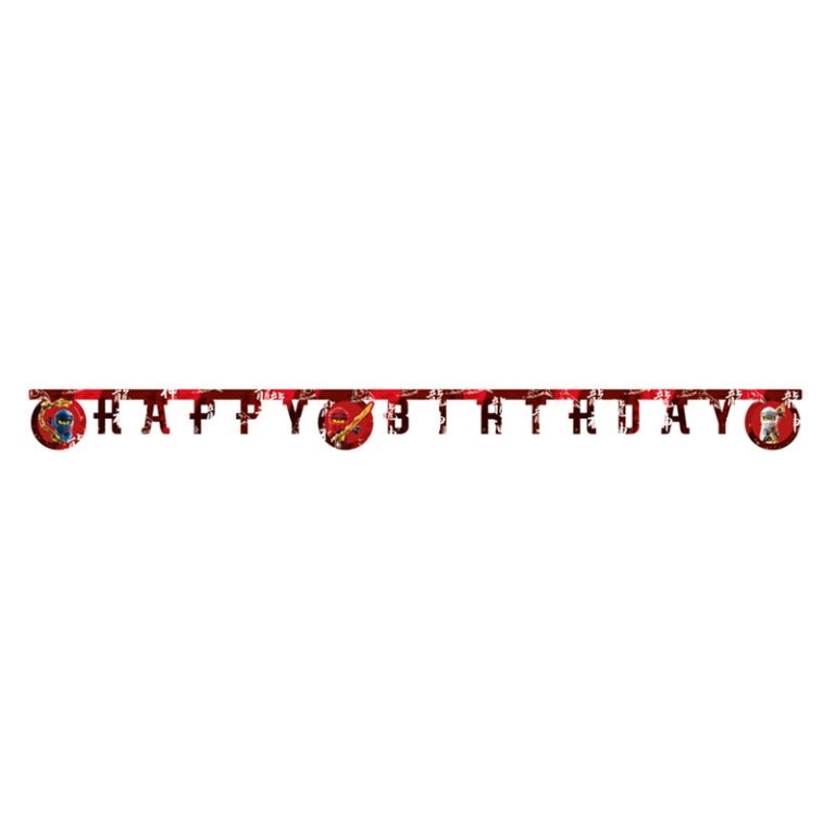 Lego Ninjago banner med "Happy Birthday" - 2 m. til billig pris