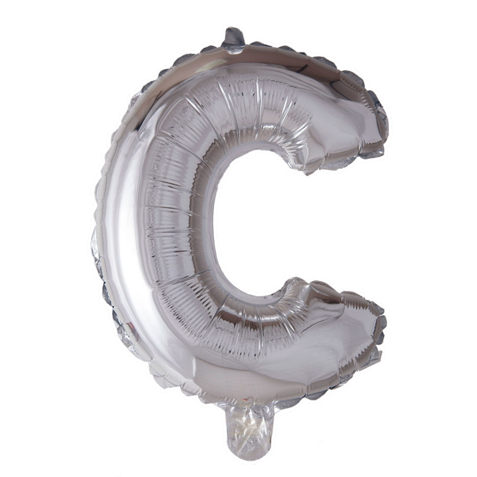 Bogstav Ballon "C" Sølv 41 cm. til super billig pris her!