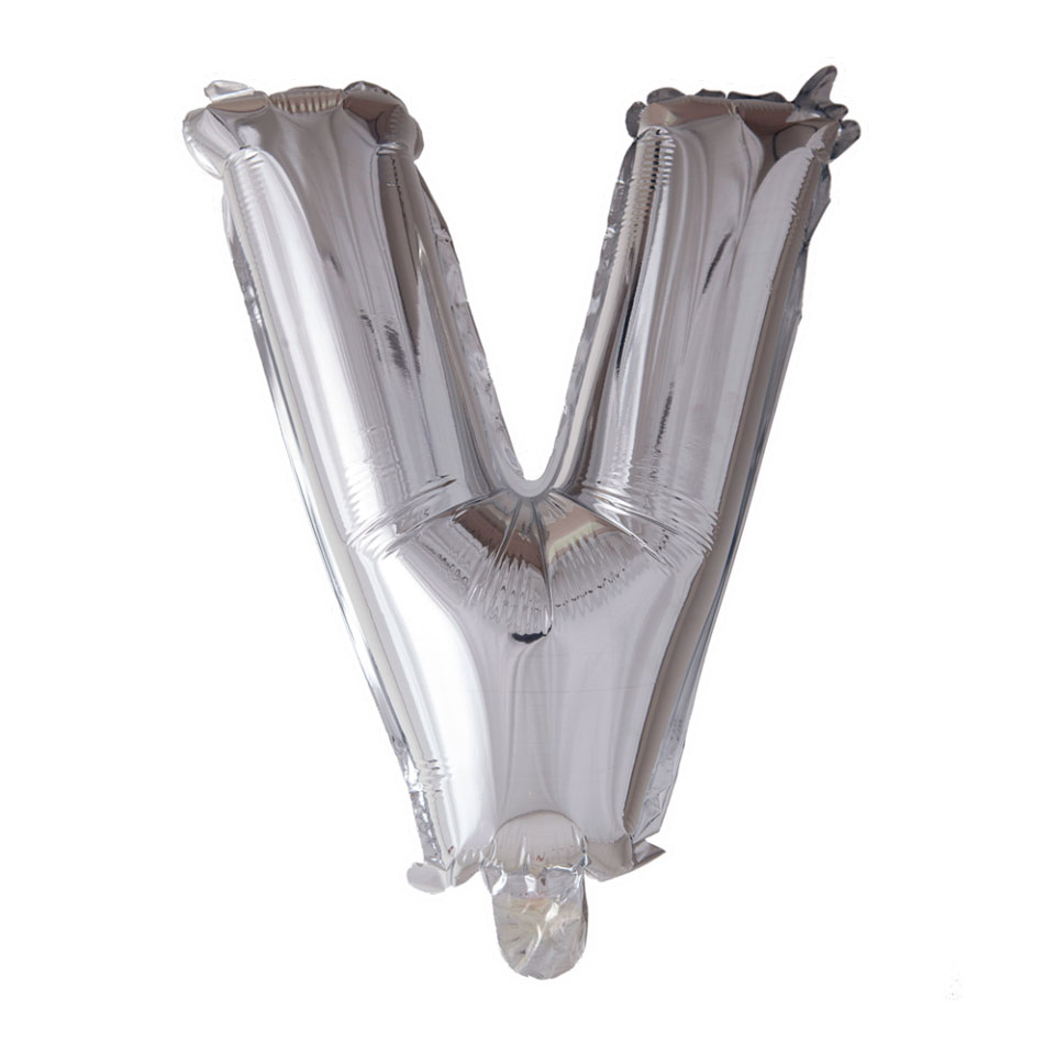 Bogstav Ballon "V" Sølv 41 cm. til super billig pris her!