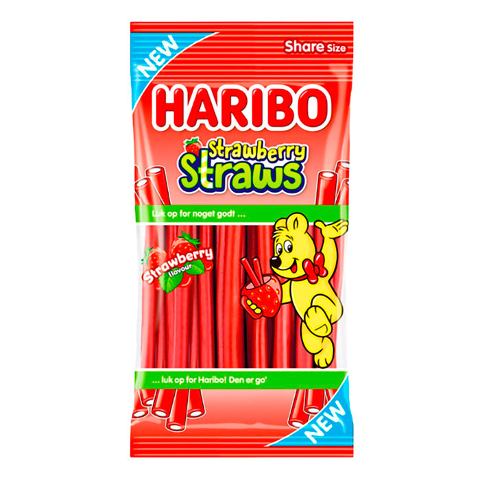 Haribo Strawberry Straws - 80g til billigste pris her!
