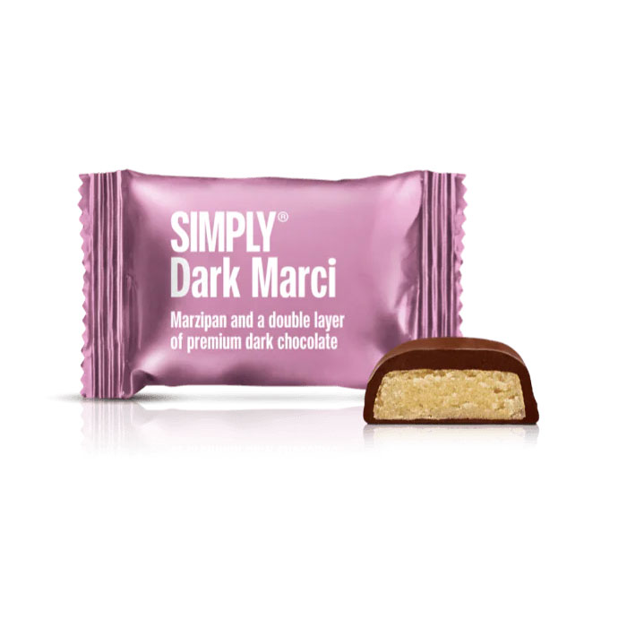 Simply Dark Marci Sue - Chokolade Bites med marcipan til billig pris her!